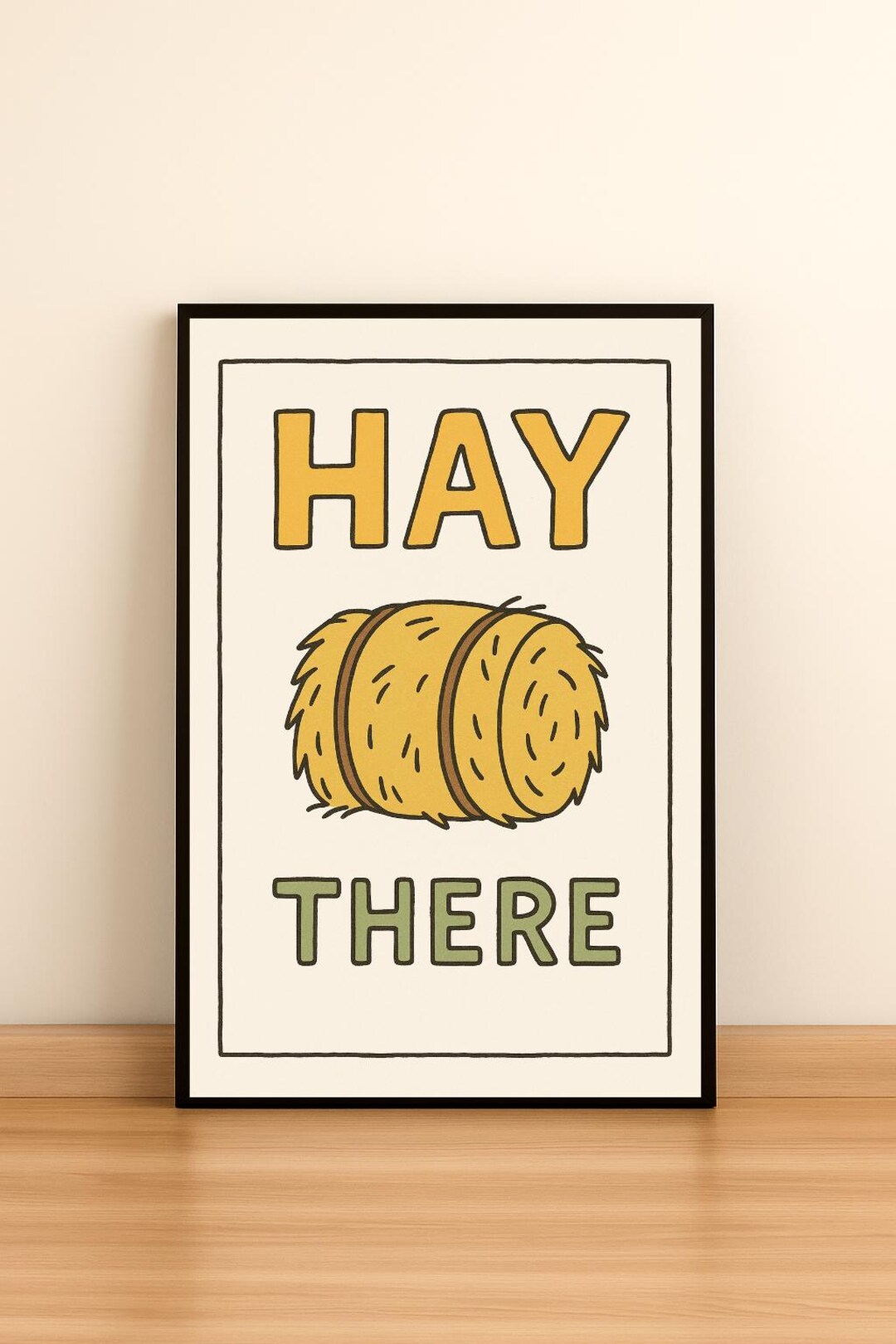 Hay There Poster, Digital Download, Wall Art, Funny Decor, Pun Poster ...