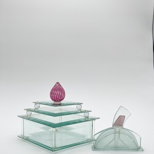 Art Deco Art Glass Dresser Set Box and Bottle - Etsy