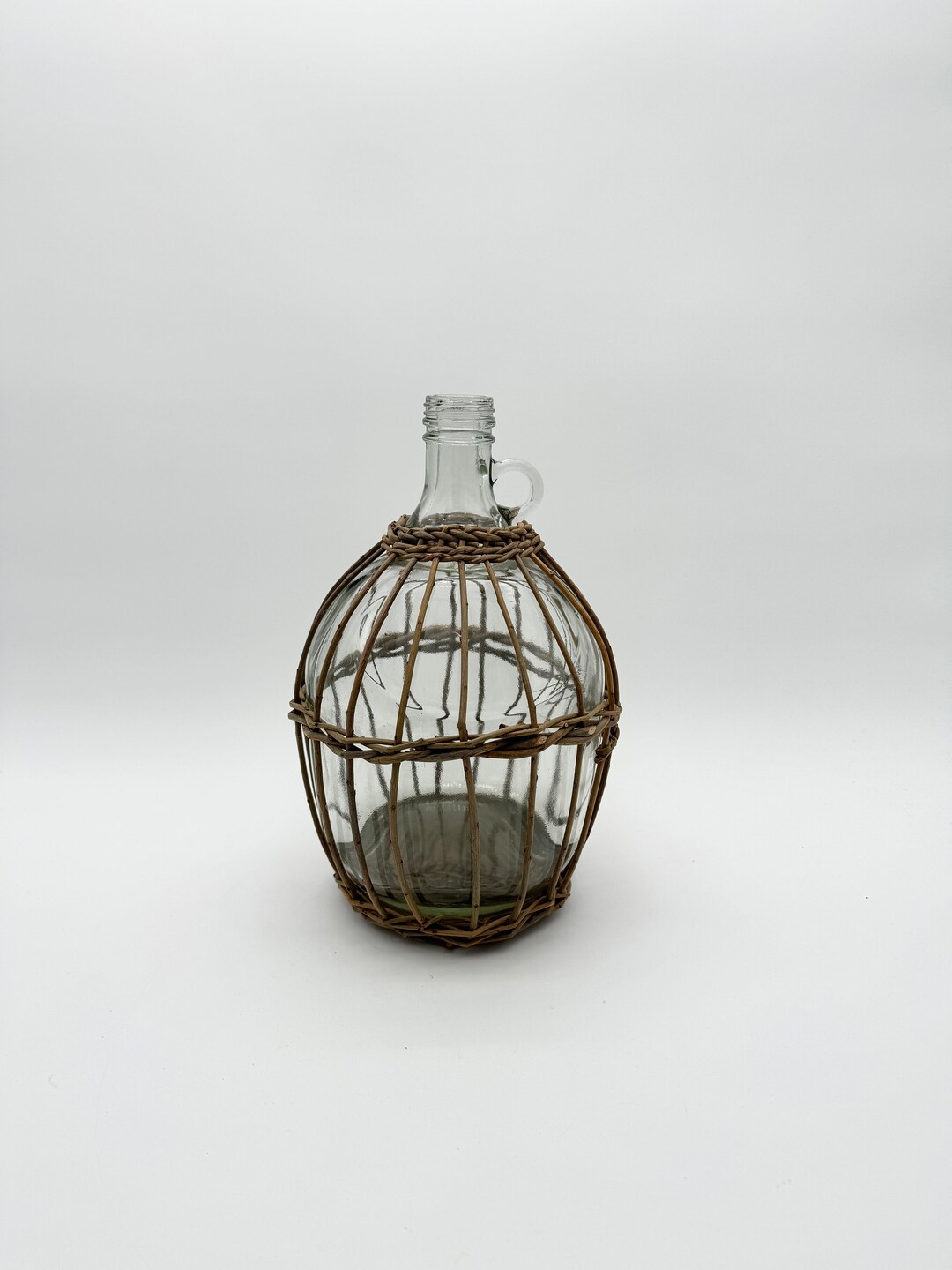 Wicker Wrapped Glass Bottle - Etsy