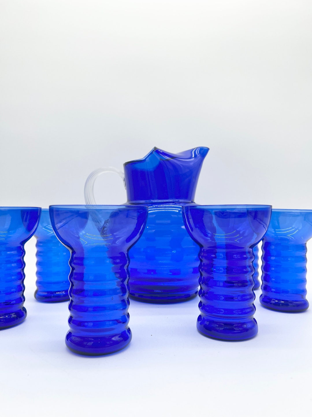 1930s Dunbar Aramis Cobalt Pitcher and 6 Glasses - Etsy