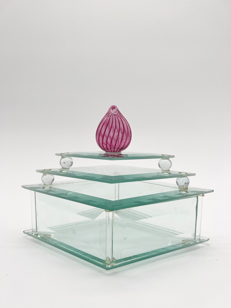 Art Deco Art Glass Dresser Set Box and Bottle - Etsy