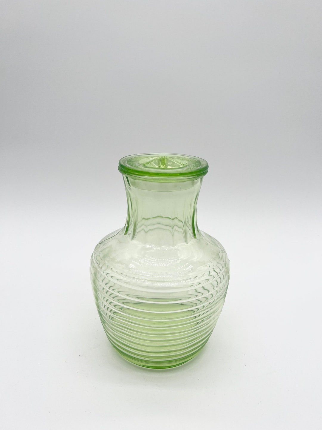 Uranium Glass Lidded Juice Tea Carafe - Etsy