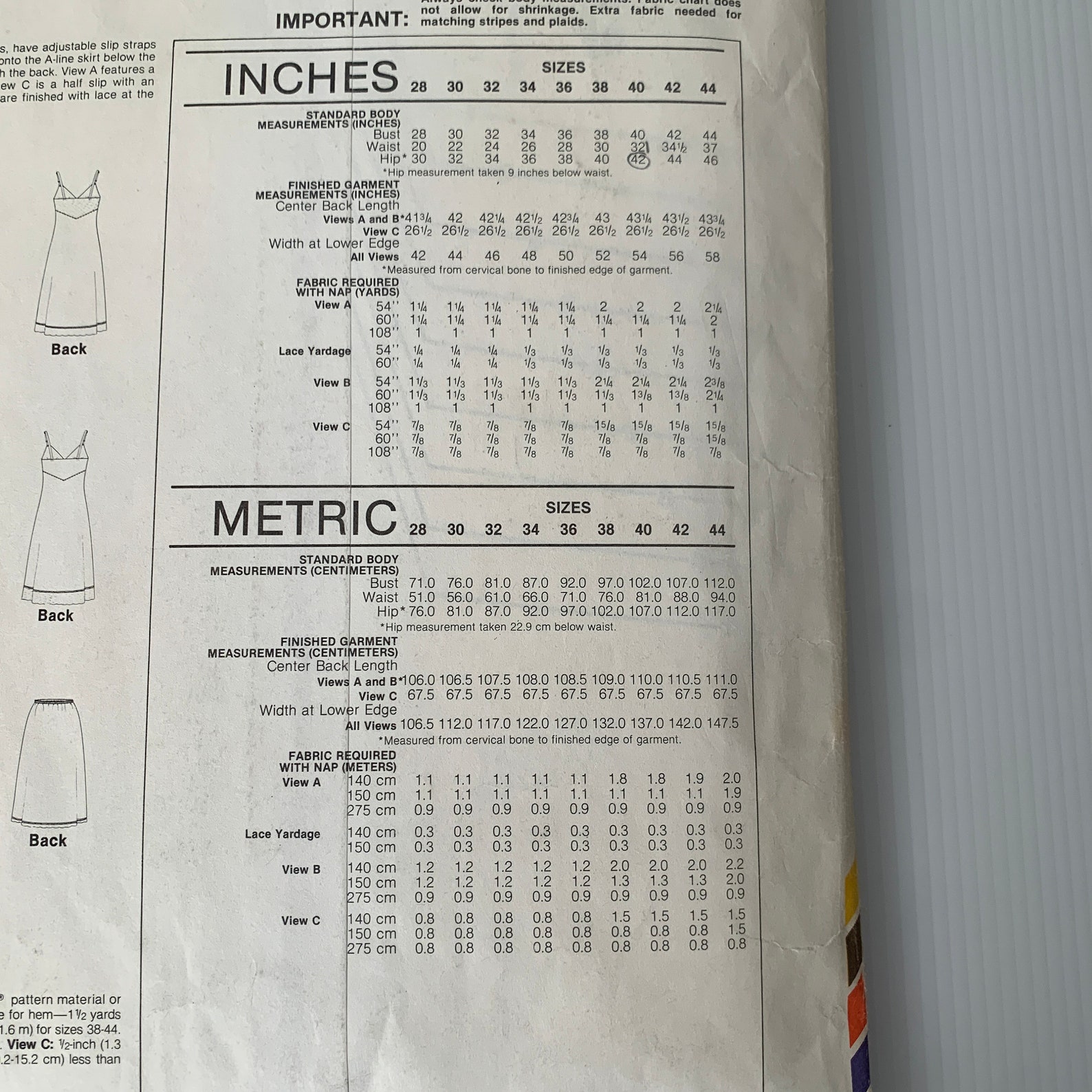 Vintage 1980s Full Slip Sewing Pattern Half Slip Sewing - Etsy