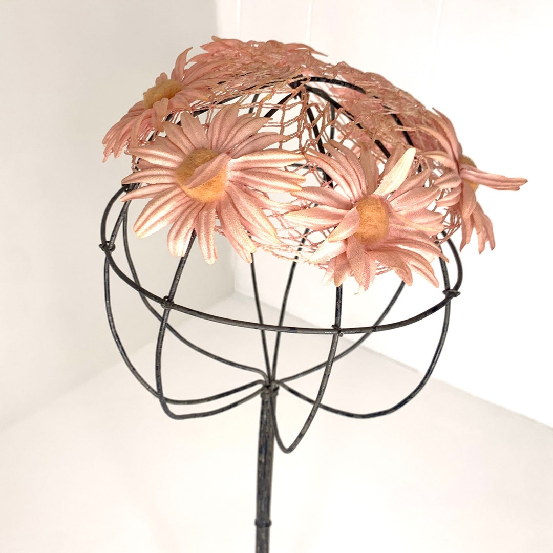 Vintage 50s/60s Pink Daisy Fascinator Hat - Etsy