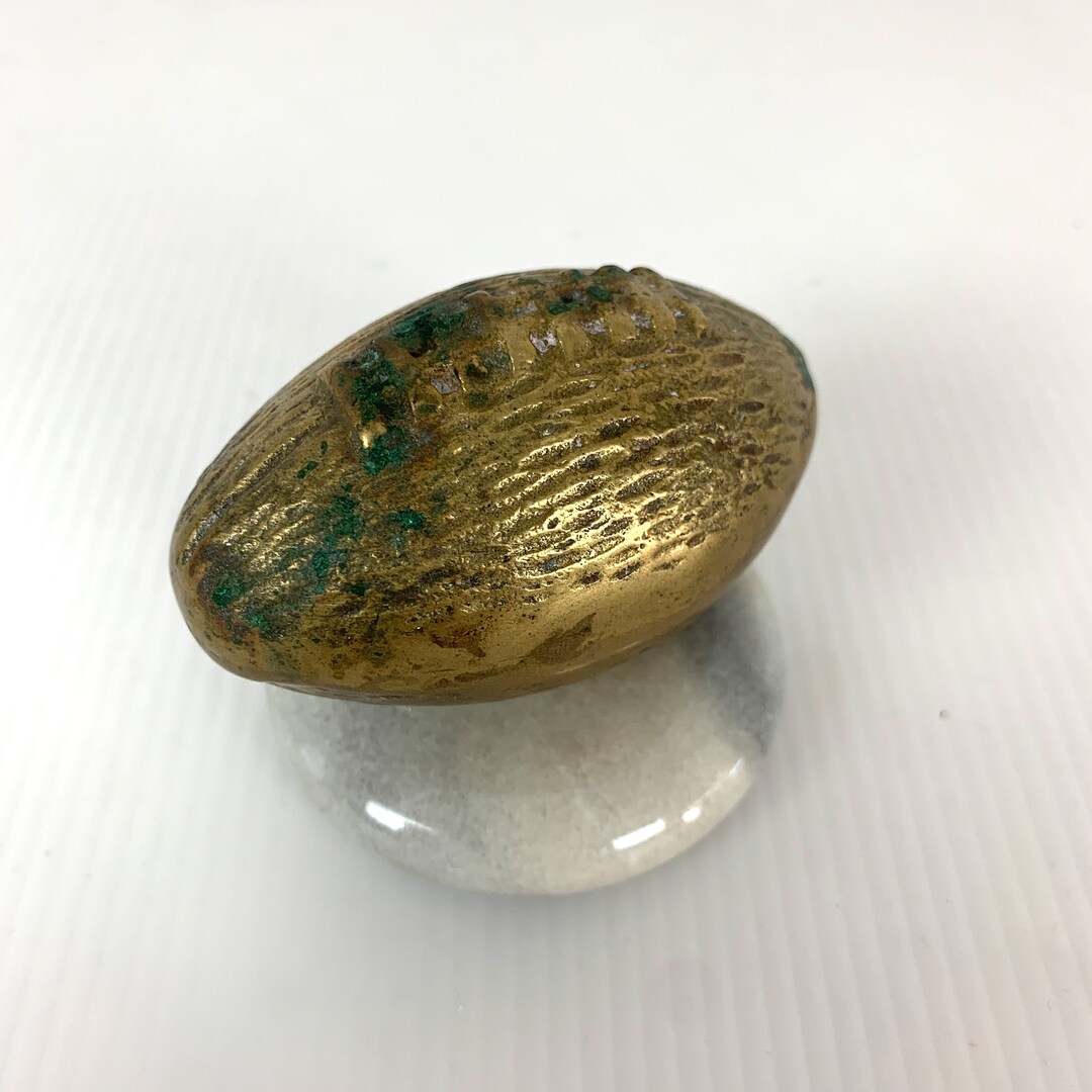 Vintage Brass Football Paperweight on Marble Base - Etsy