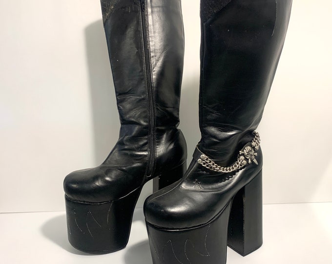 KISS Gene Simmons Halloween Costume Demon-201 Platform Boots Black With ...