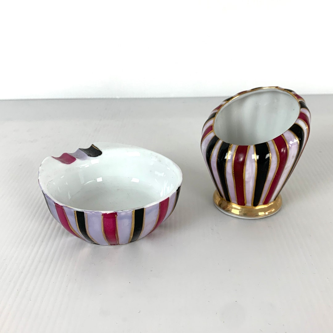 Vintage 2pc Art Deco Ceramic Cigarette Holder and Ashtray - Etsy