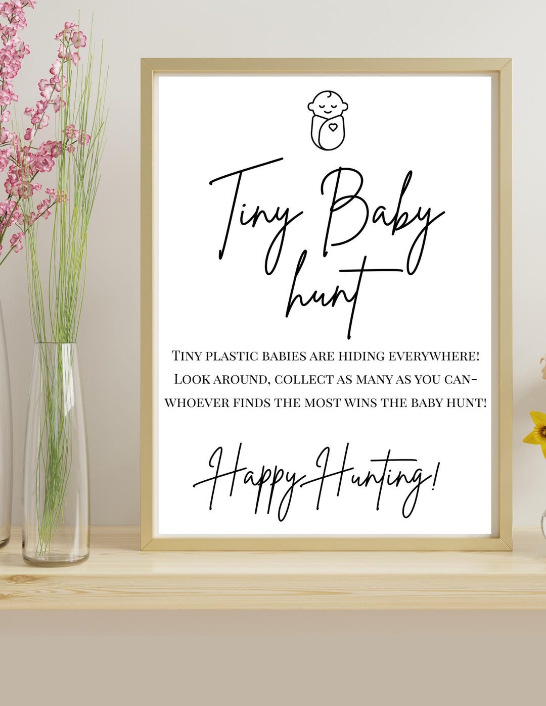 Tiny Baby Hunt Sign - Baby Shower Game (digital Download) - Etsy