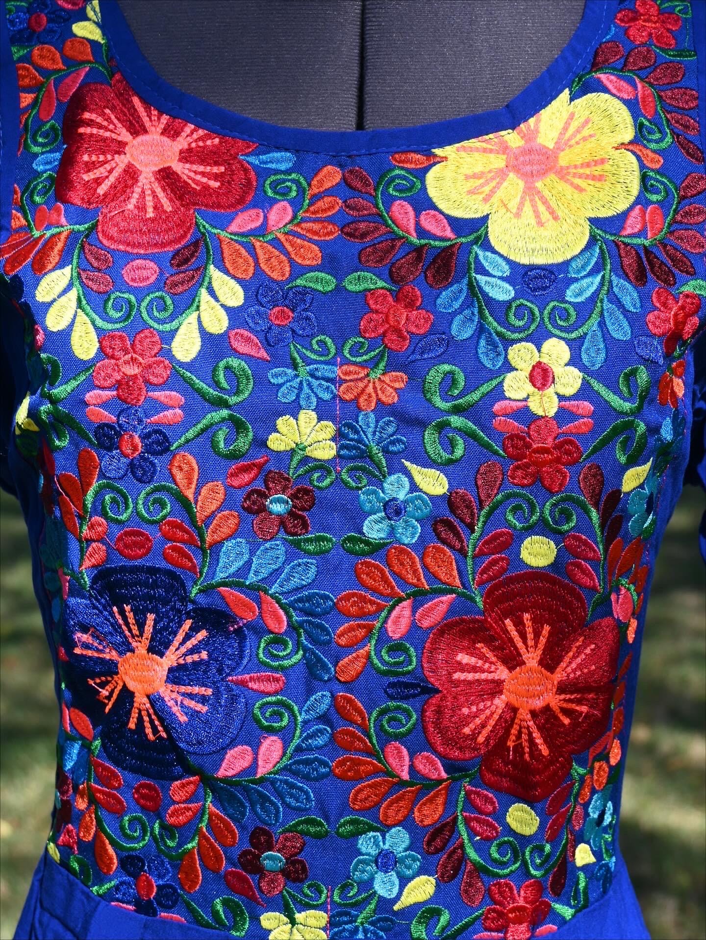 Mexican Mariposa Sleeve Embroidered Dress - Etsy