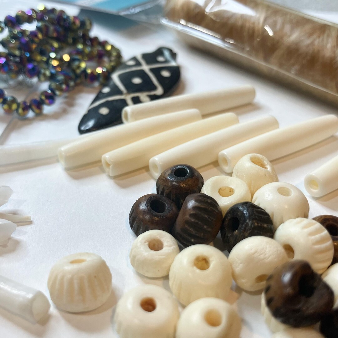 Indigenous Necklace Making Kit – Dentalium, Bone, Glass Beads, Sinew - Etsy