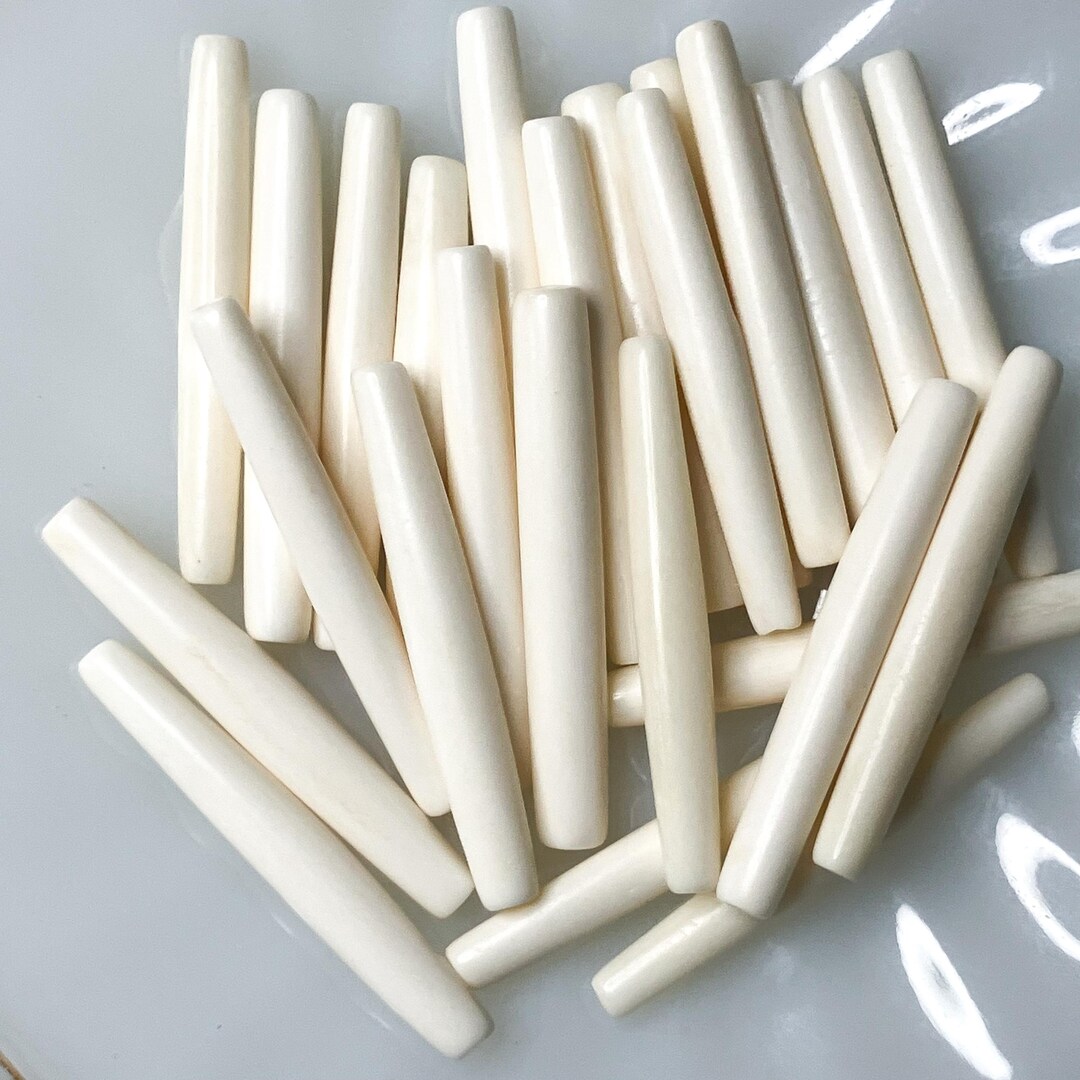 White Hair Pipe Bone Beads – Pack of 25 (1.5”) - Etsy