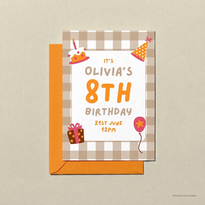 A6 Card Mockup: Minimal Invitation Flatlay, DIN A, Customizable ...