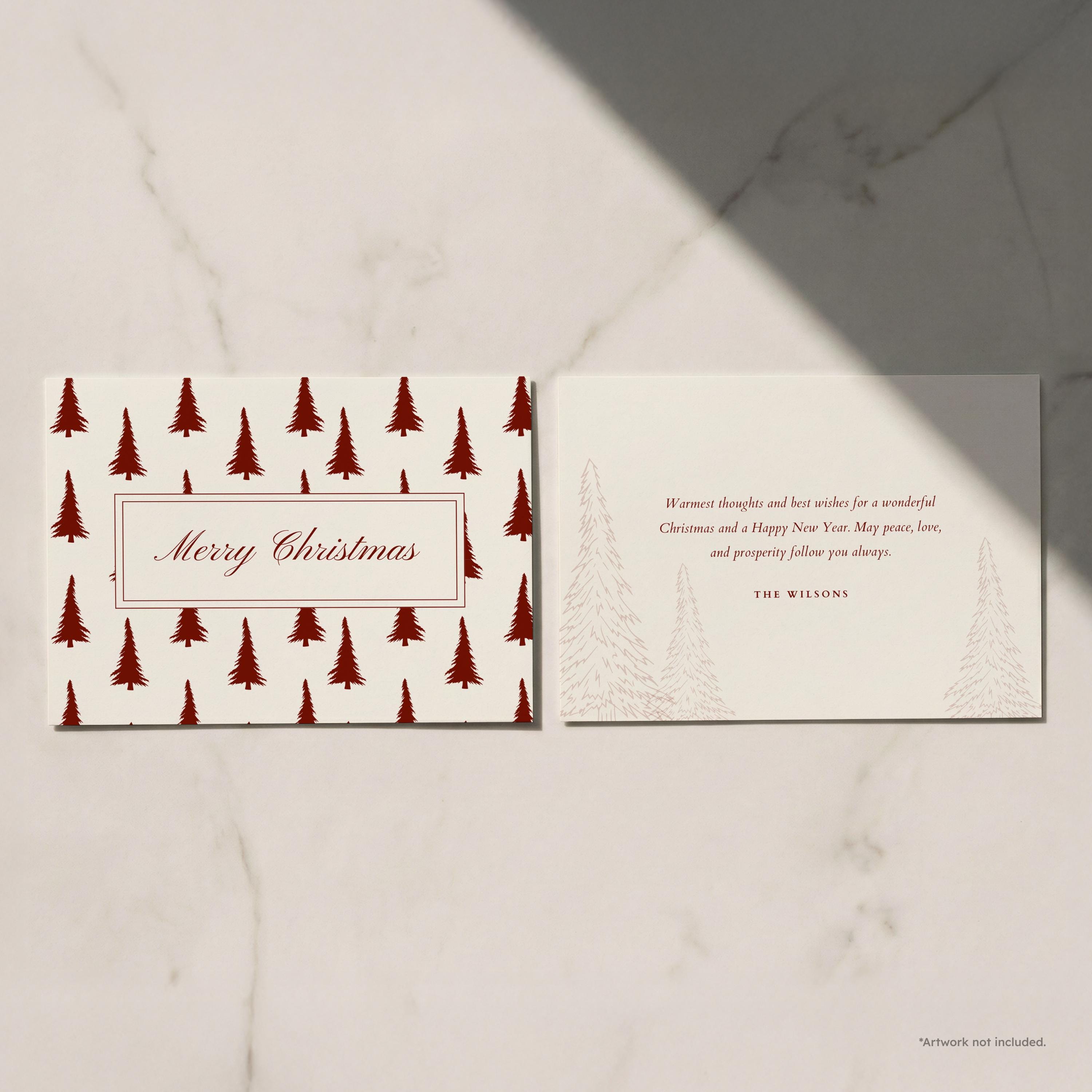 5x7 Two Horizontal Cards Mockup: Landscape Minimalist Invitations, Side ...