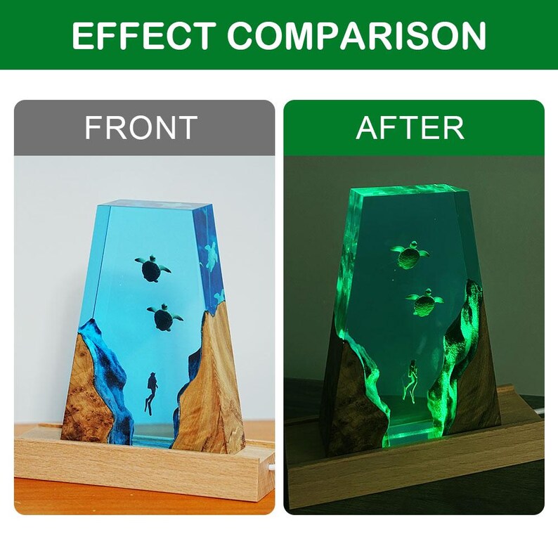 Handcrafted Resin Turtle Lamp: Bedside Table Lighting - Etsy