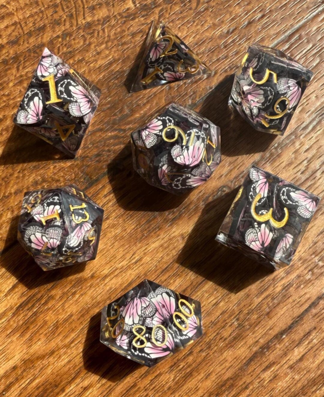 UV Black Butterflies Dice Set (7 Pc) - Etsy