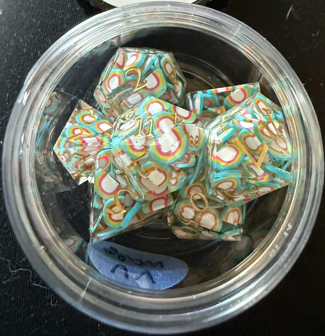 UV Blue Rainbow Dice Set (7 Pc) - Etsy
