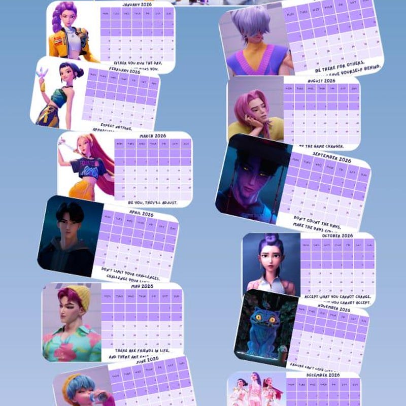 Kpop Demon Hunters Calendar - Etsy