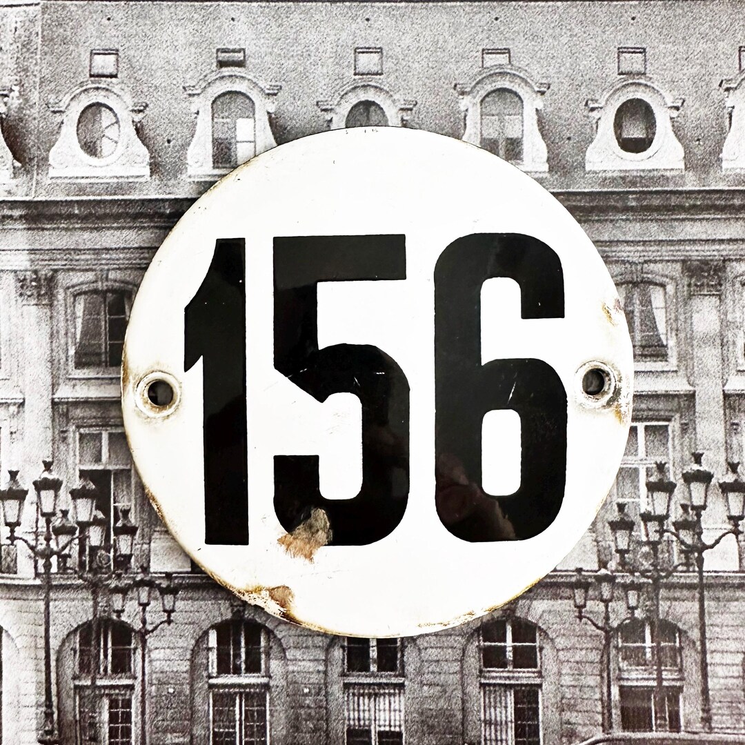 Vintage European Enameled Number Plate | #156 Building - House ...