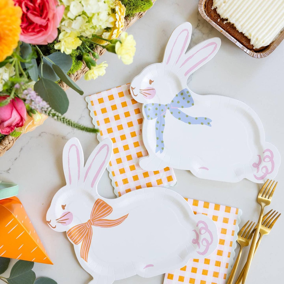 Bunny Shaped Paper Plates | Easter Kids Table | Spring Holiday ...