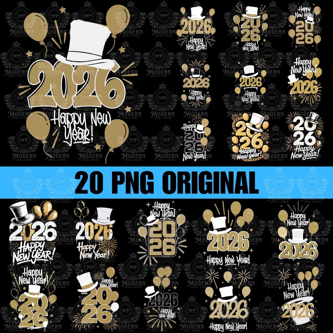 20 Happy New Year 2026 Png, New Years Shirt Png, Retro New Year Png ...
