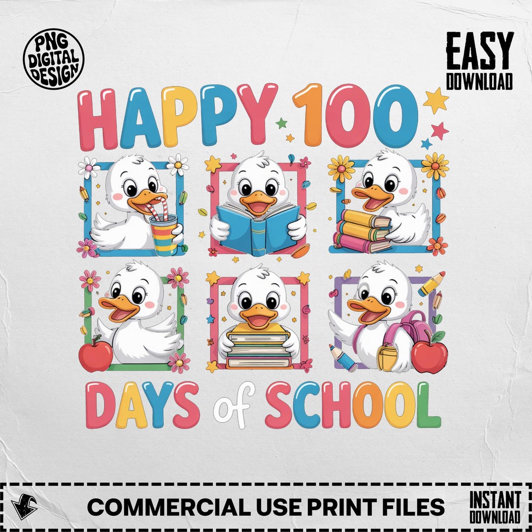 100 Days of Silly Gooses Funny 100th Day of School Teacher Png, 100th Day Silly Goose Png, 100 ...