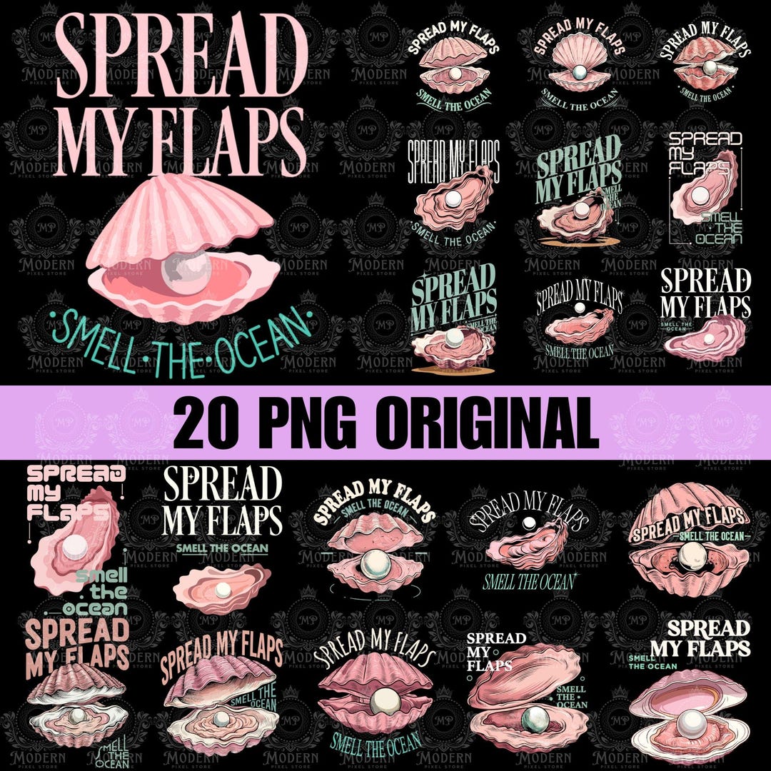 20 Funny Clam Shell PNG SVG: Spread My Flaps Smell the Ocean Png ...