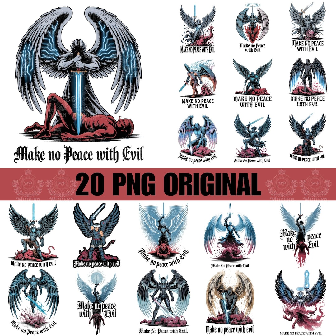 20 Make No Peace With Evil PNG SVG, Amazing Design Archangel Warrior ...