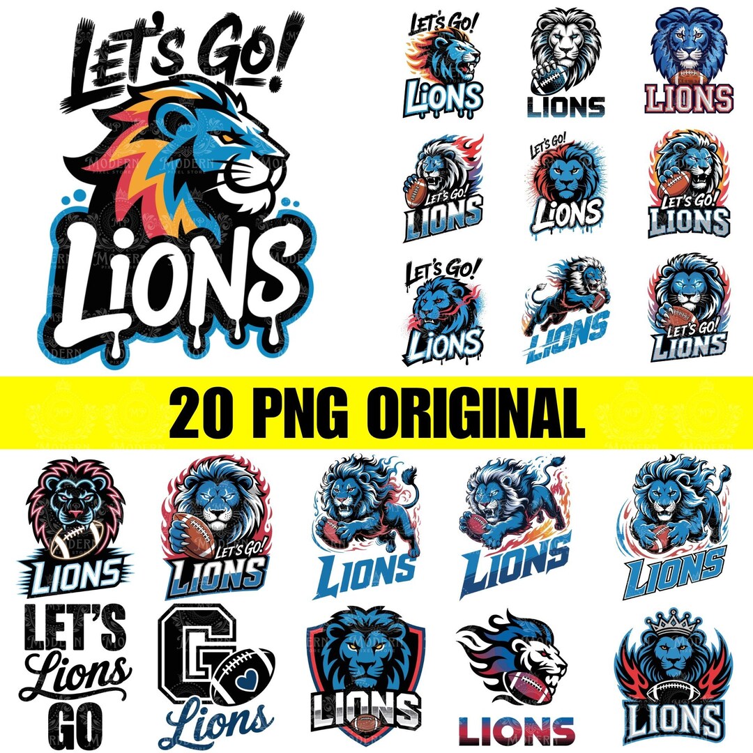 20 Let's Go Lions Png | Mascot Football Png | Football Team Shirt ...