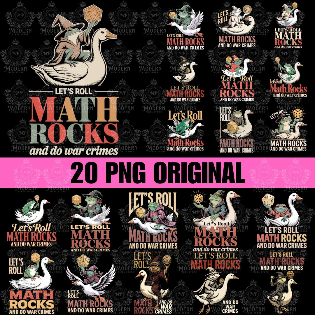 20 Math Rocks War Crimes Digital, Frog Wizard Dice, Funny DND Design ...