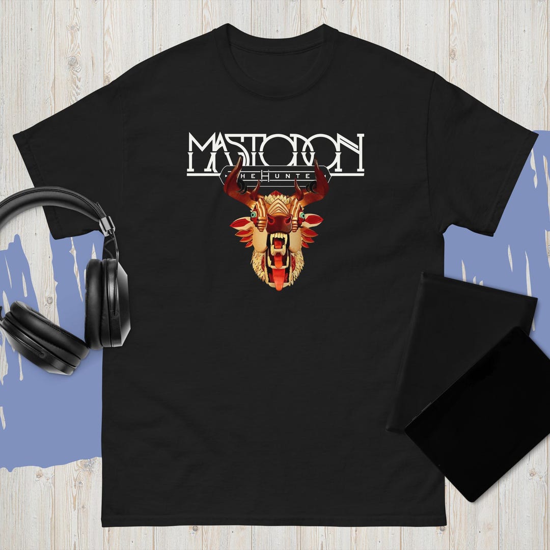 New Mastodon the Hunter Logo Metal Rock Band Black Shirt Usa Size S-3XL ...