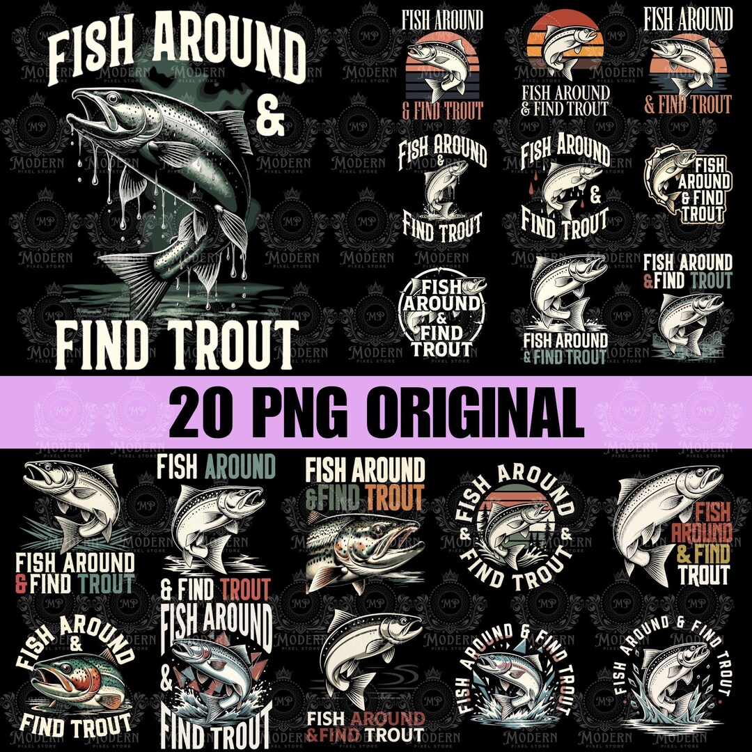 20 Fish Around Find Trout Digital, Rainbow Trout PNG, Fishing Clipart ...
