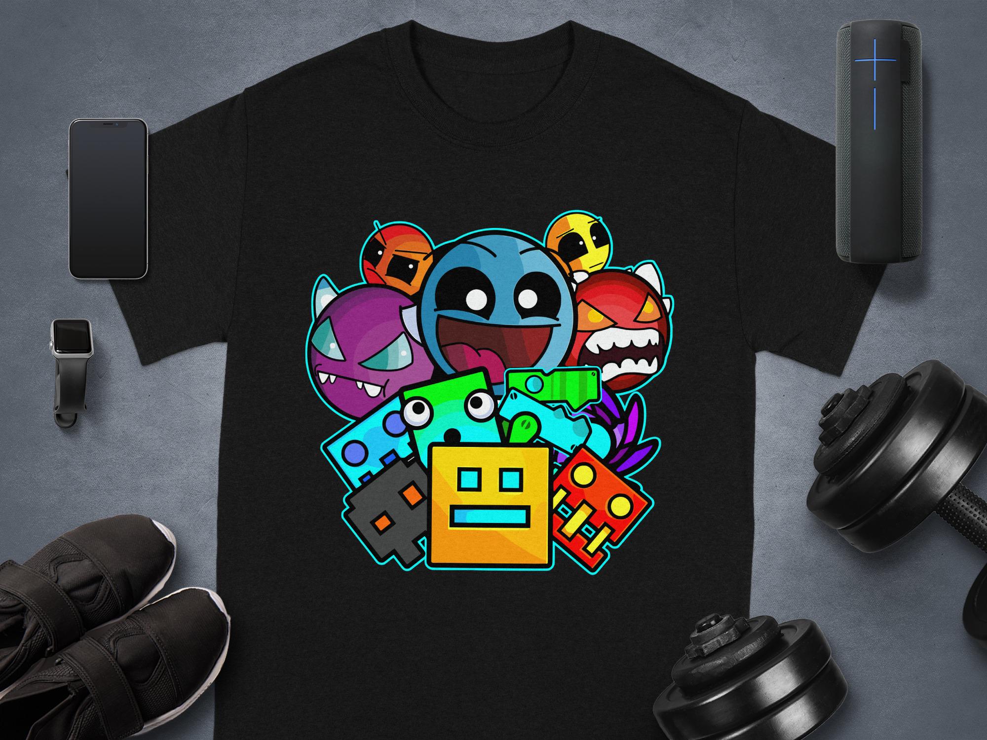 Geometry Dash T-shirt: Graphic, Colorful, Unique, Game Inspired ...