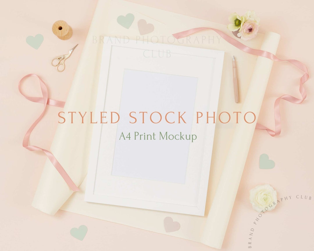 Artwork Mockup Frame - Valentine - A4 and A3 Digital Styled Stock Photo ...