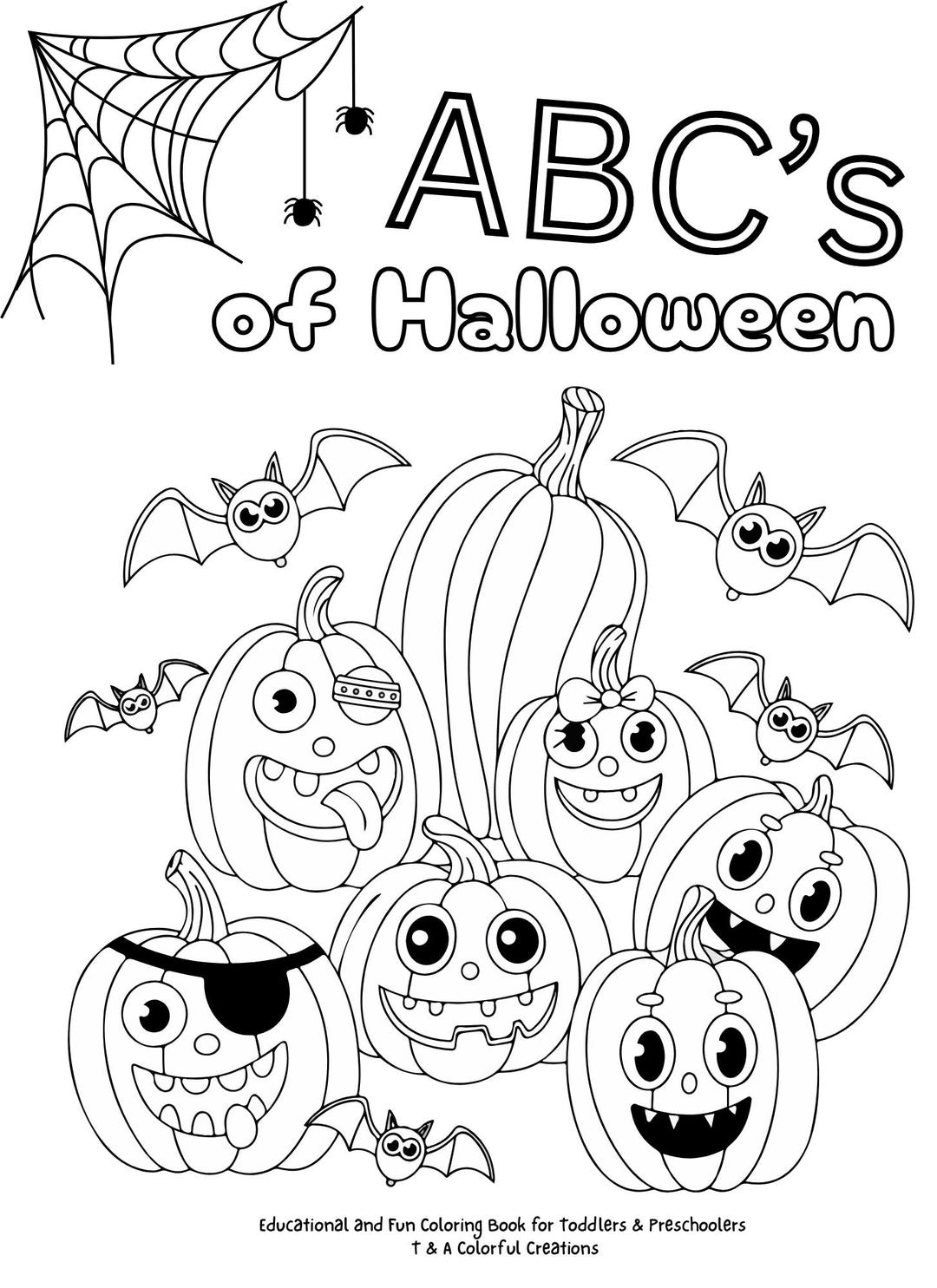 Halloween ABC Coloring Book - Etsy