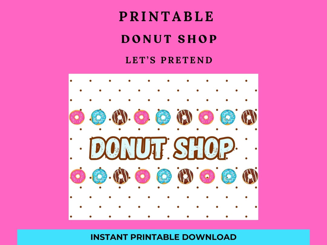 Printable Donut Shop Pretend Play Set: Kids Activity, Coloring Pages ...