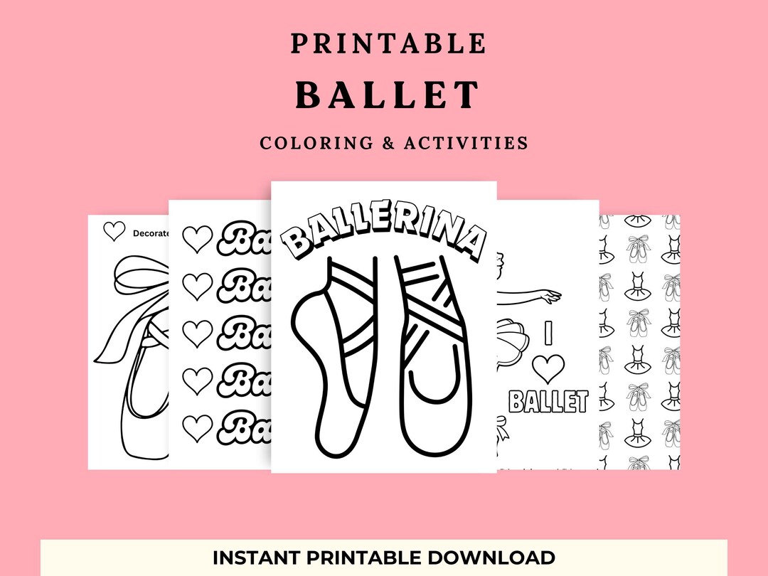 Dance Coloring & Activity Pages for Kids: Ballet Theme (digital ...