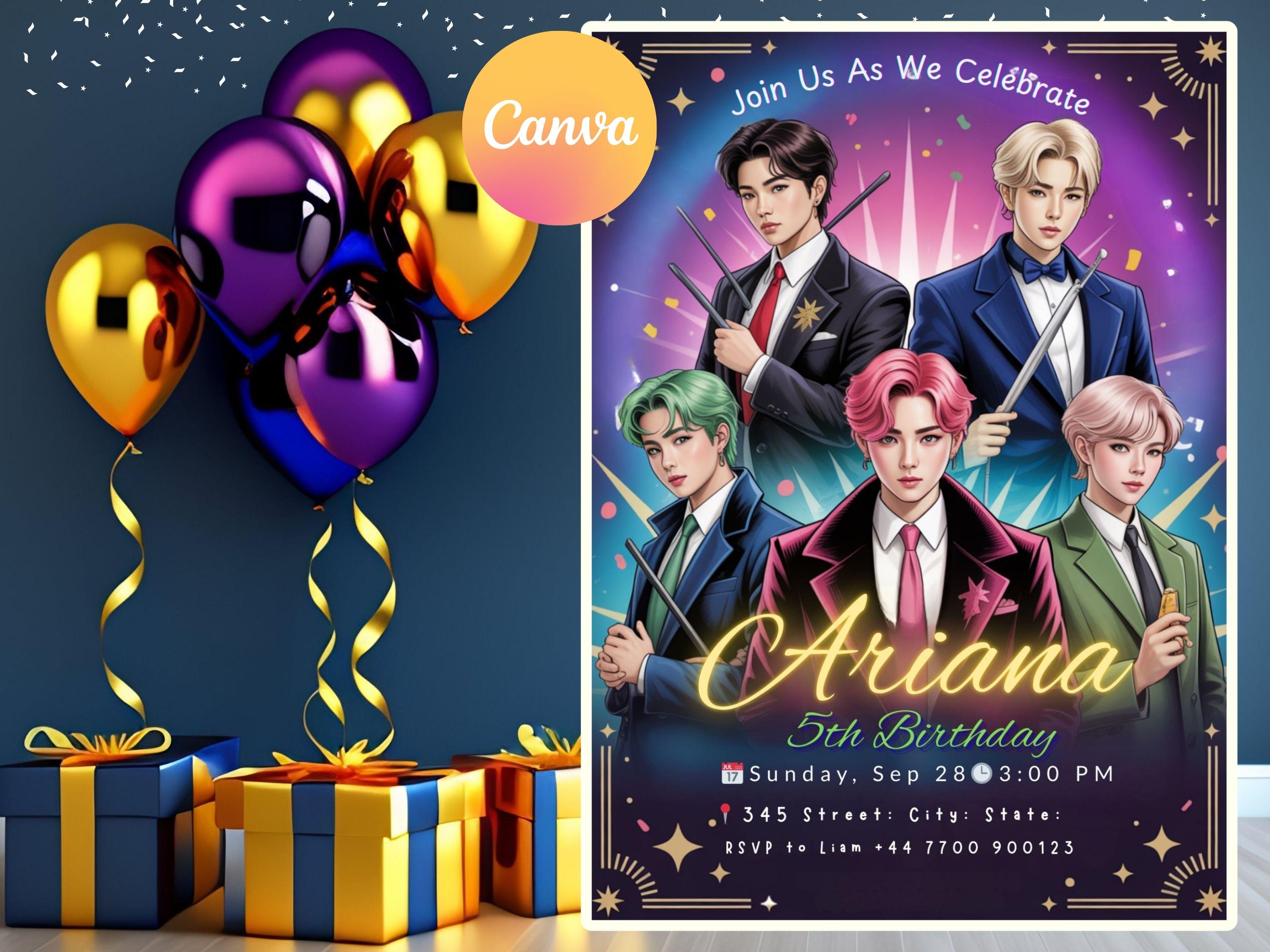 KPOP Demon Hunters Invitation | Birthday Invitation | Editable K Pop ...