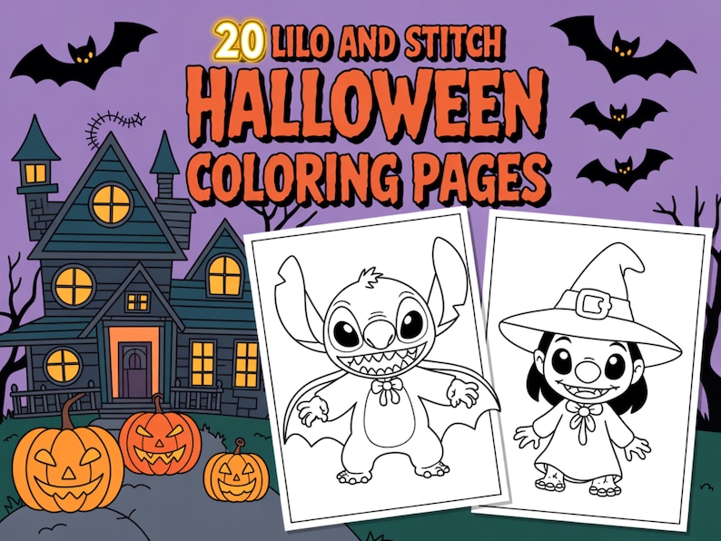 Lilo and Stitch Halloween Coloring Pages | 30 Cute Stitch Printable ...