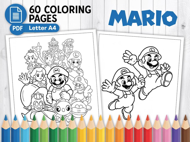 60 Super Mario Printable Coloring Pages – Mario Bros Coloring PDF – Fun ...