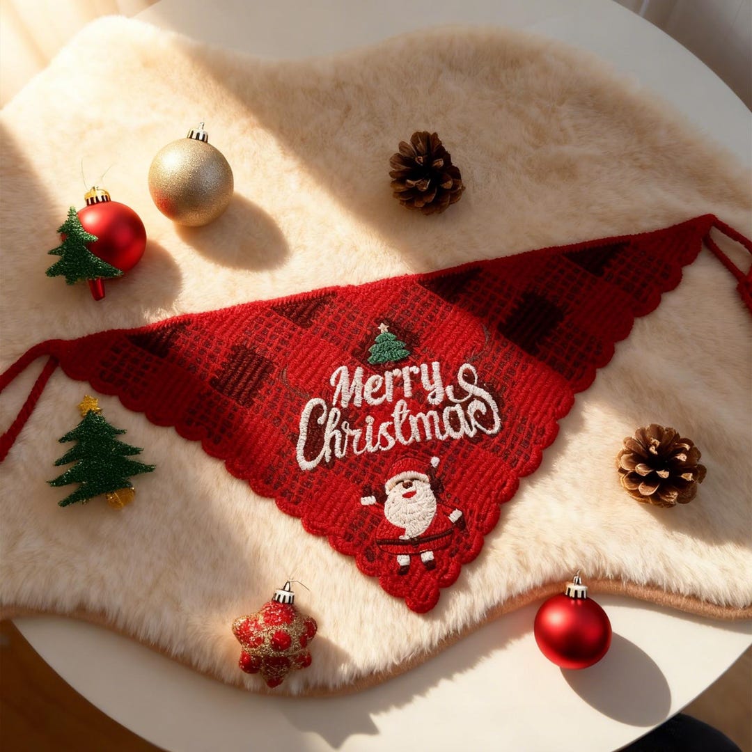 Crochet Santa Bandana Scarf: Handmade Holiday Headband - Etsy
