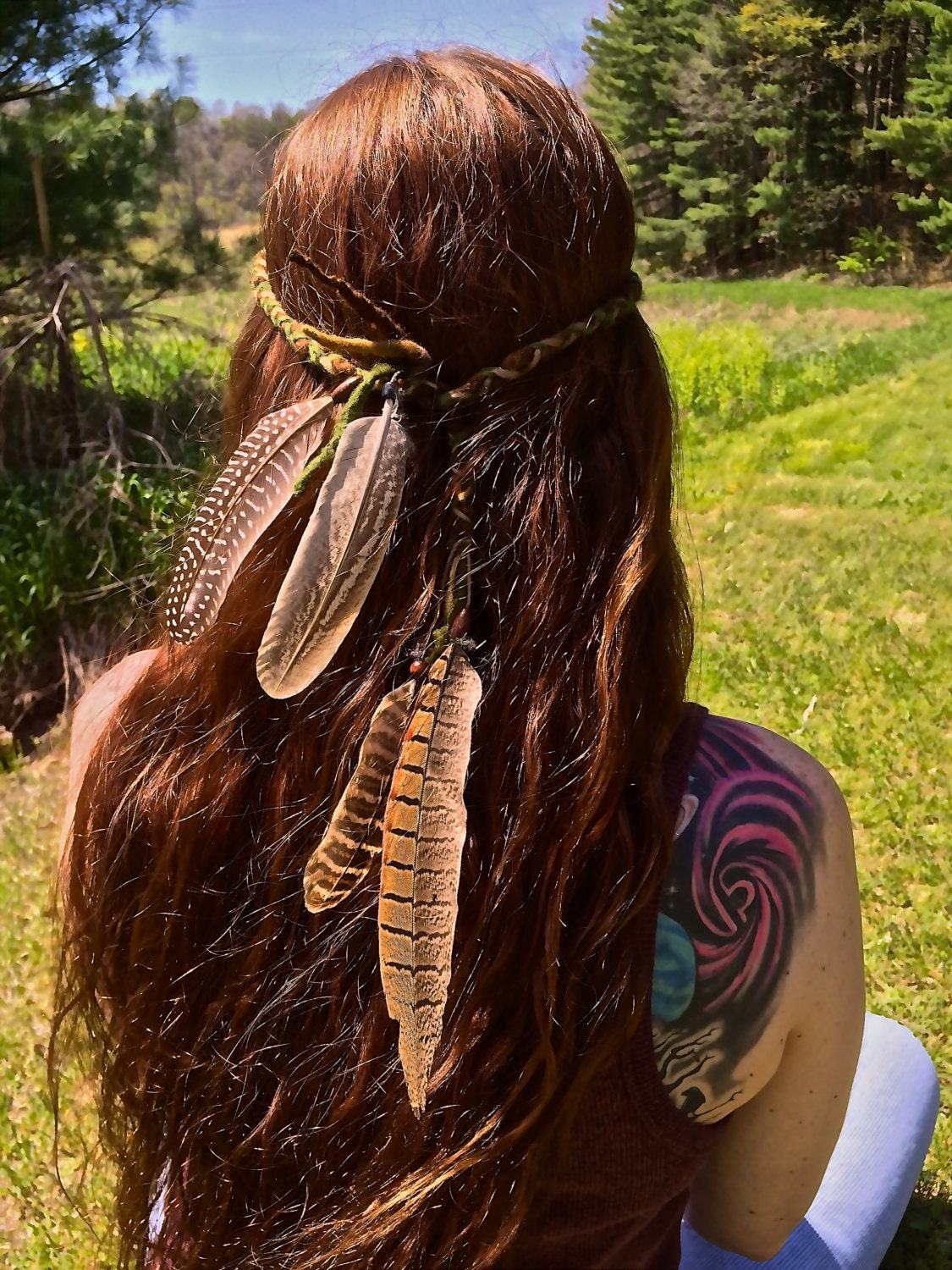 Feather Hair Wrap/halo/headress - Etsy