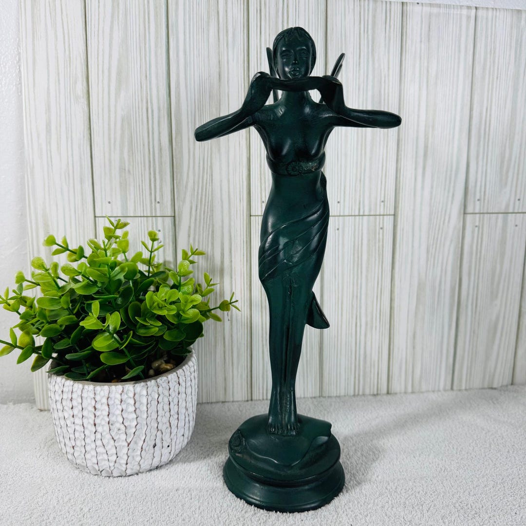 1993 Vintage David Kay Bronze 12" Fairy Pixie Statue Sculpture Art ...