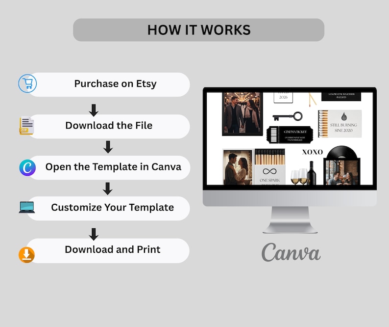 DIY Matchbook Template | Editable Canva | Printable Gift | Valentine ...