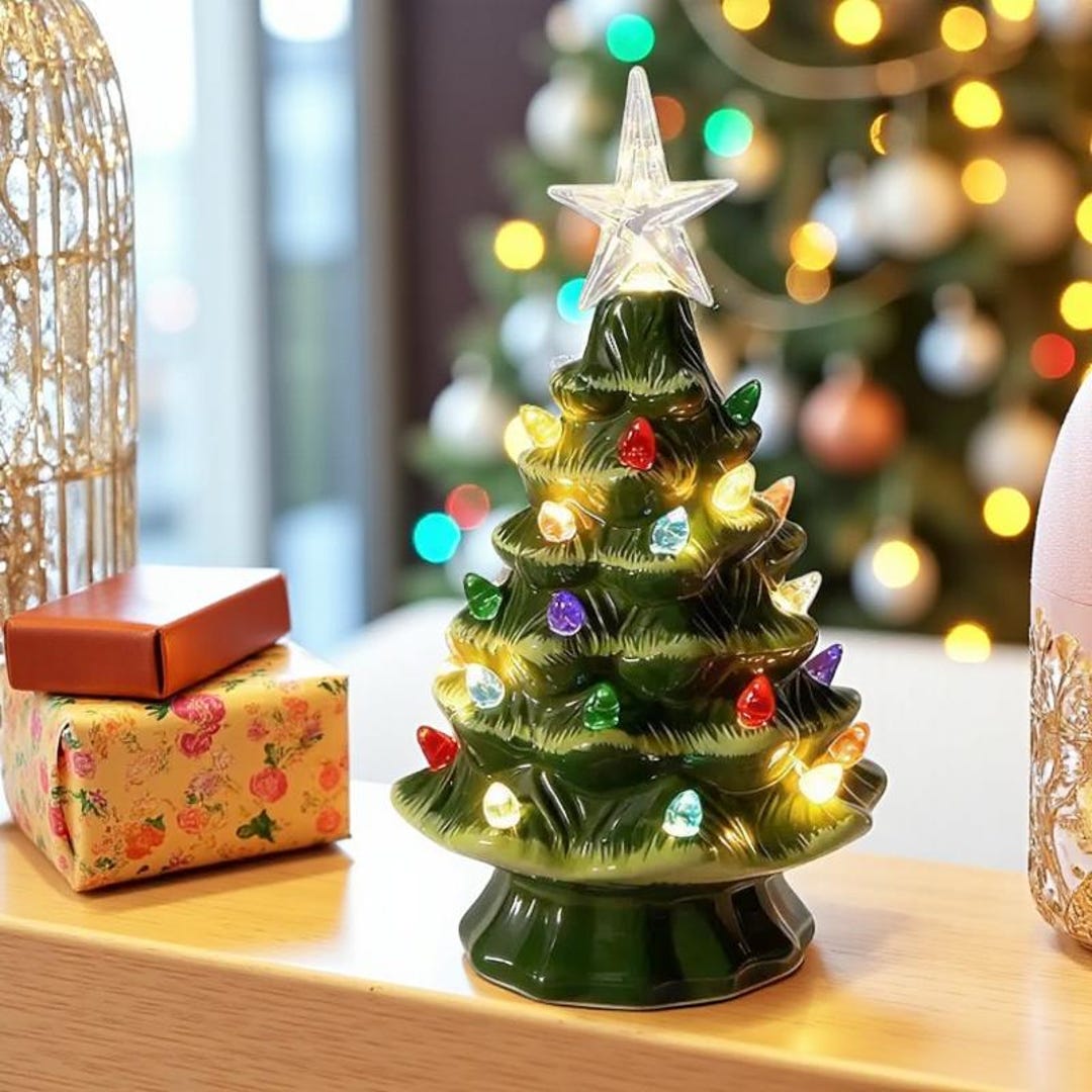 Vintage Style Light-up Ceramic Christmas Tree: Retro Holiday Decor - Etsy