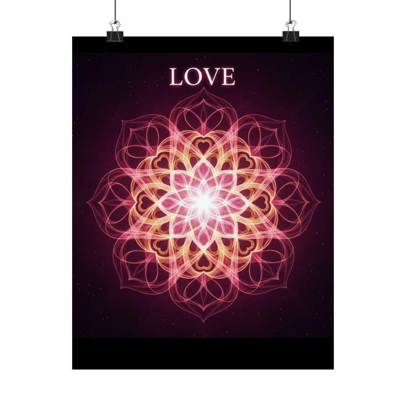 LOVE 528hz MANDALA -POSTER -cymatics Eco-friendly Matte Giclée | Sacred ...