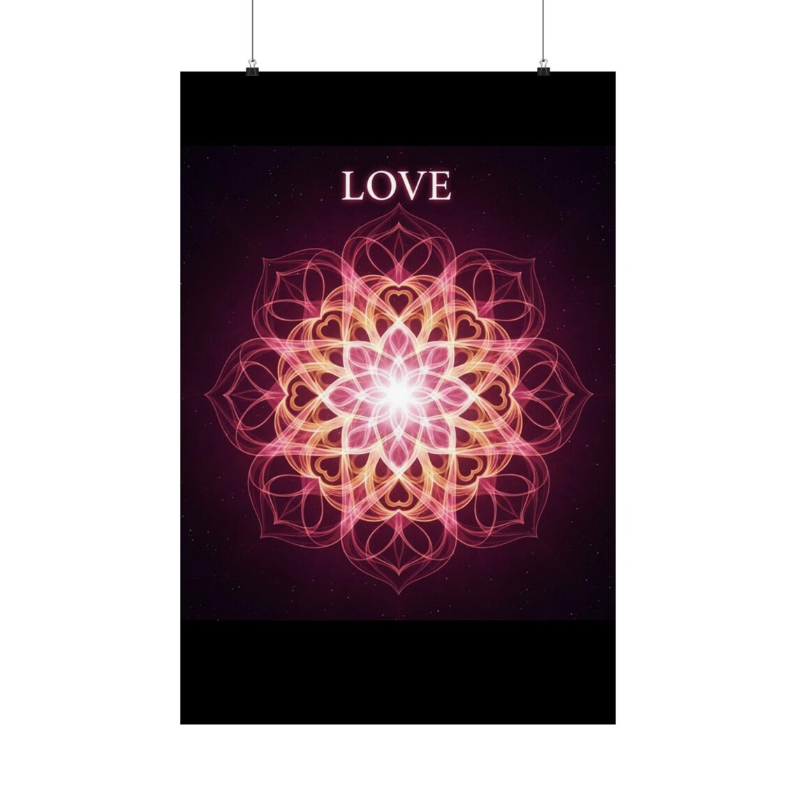 LOVE 528hz MANDALA -POSTER -cymatics Eco-friendly Matte Giclée | Sacred ...