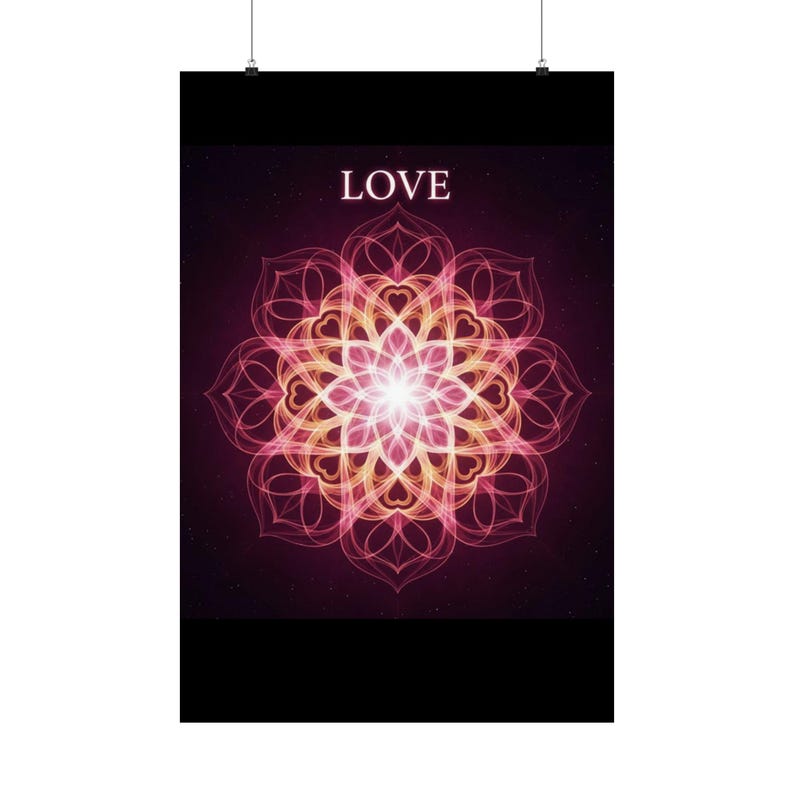 LOVE 528hz MANDALA -POSTER -cymatics Eco-friendly Matte Giclée | Sacred ...