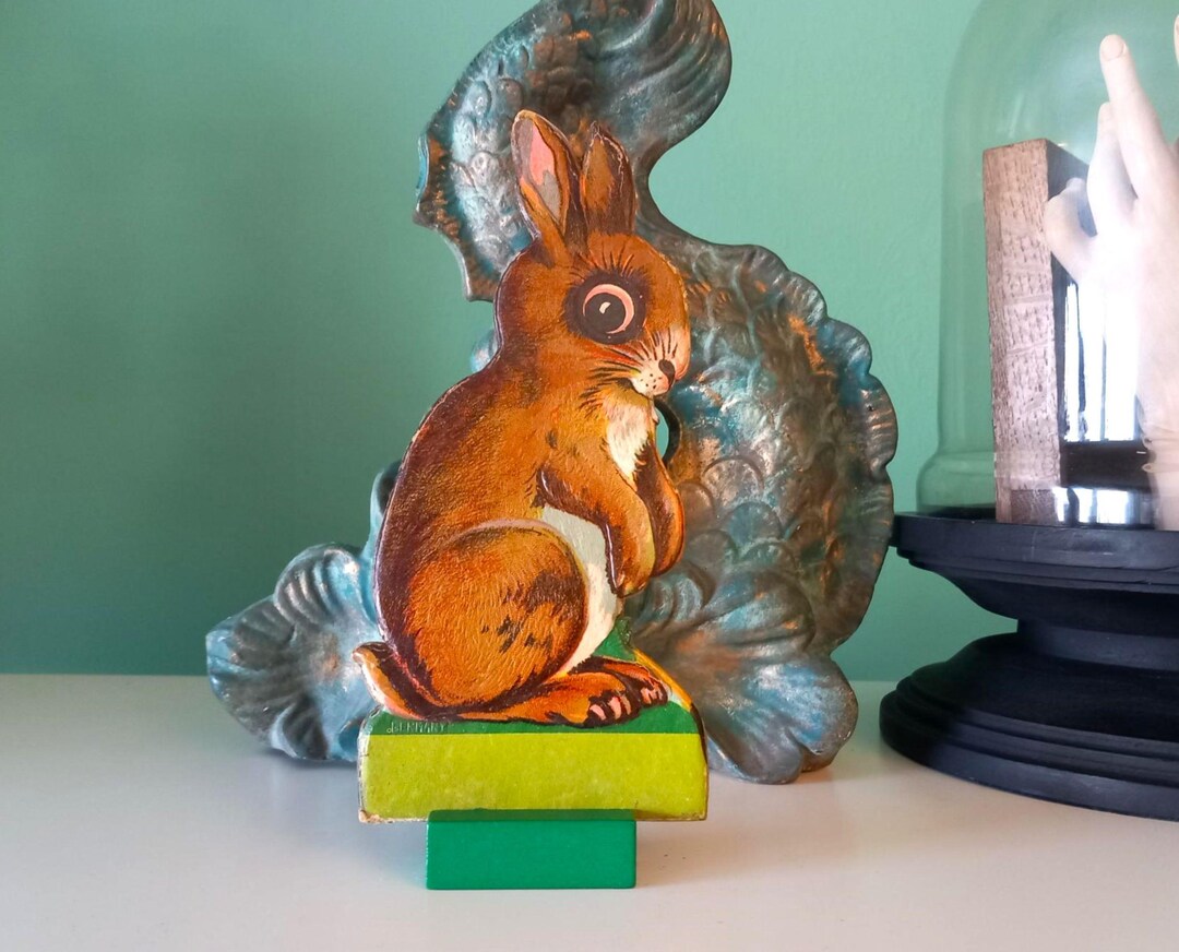 Antique Mounted Embossed Rabbit Die Cut Figure - Etsy