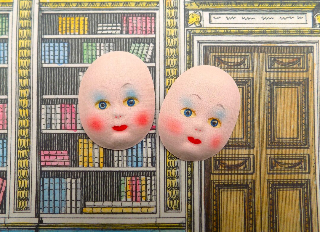 2 Vintage Doll Faces - Etsy UK