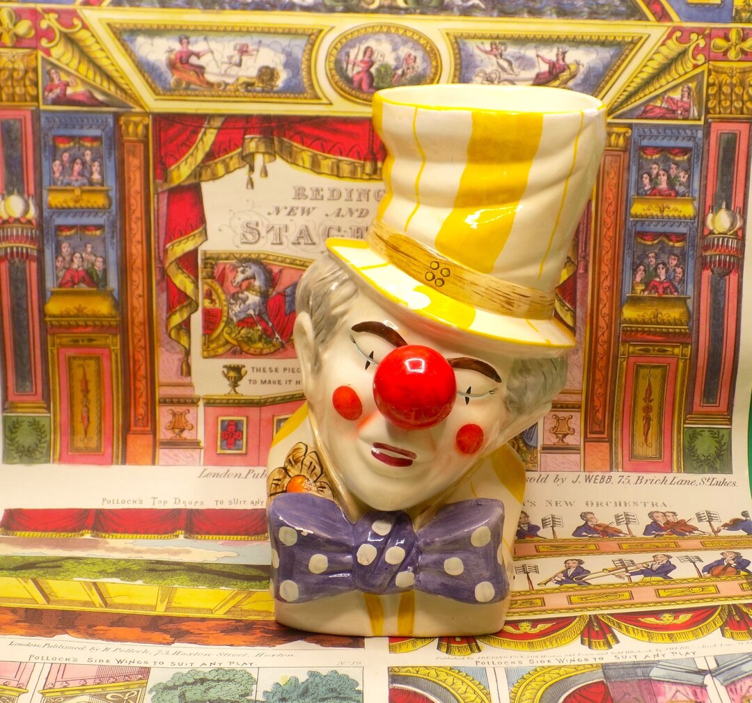 Large Clown Head Vase - Etsy
